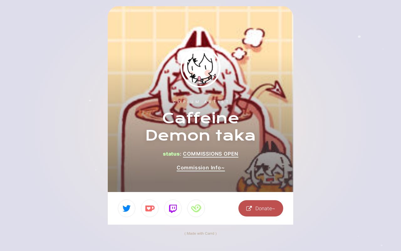 Taka art comms status and social links~